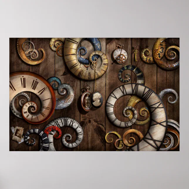 Steampunk - Clock - Time machine Poster | Zazzle