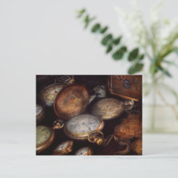 Steampunk - Clock - Time worn Postcard | Zazzle