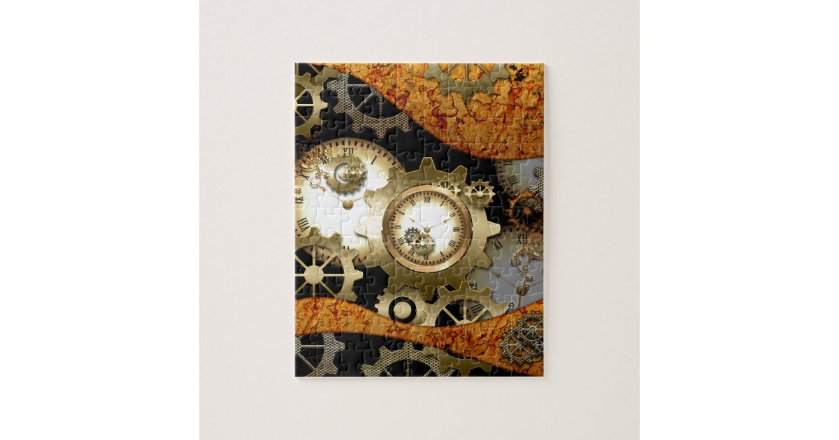 Steampunk, clocks and gears jigsaw puzzle | Zazzle