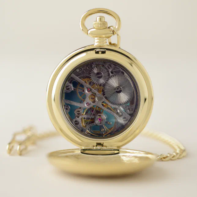 Steampunk Cogs & Gears Victorian Industrial Look Pocket Watch | Zazzle