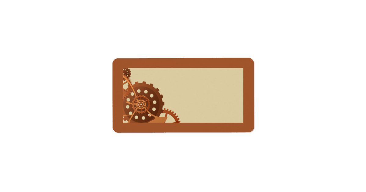 Steampunk Cogs Gears Wedding Mailing Address Label | Zazzle