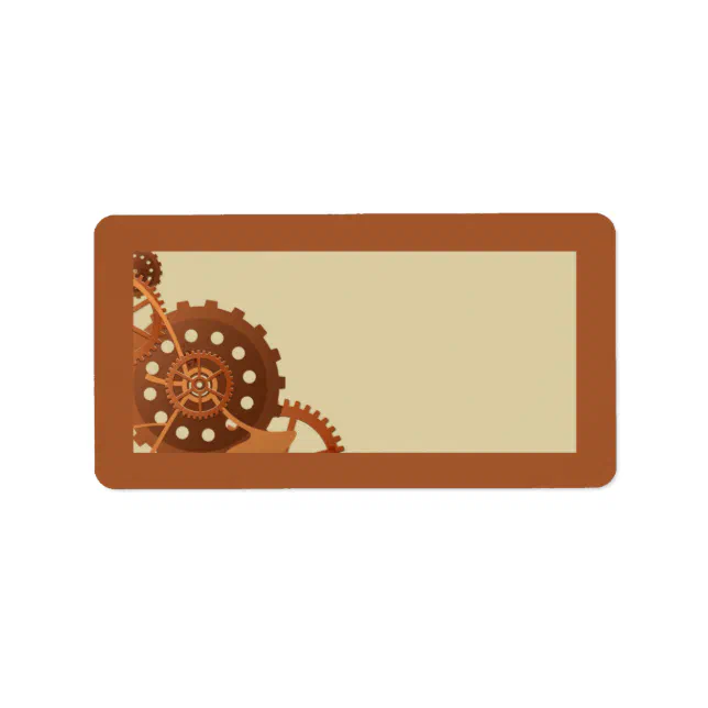 Steampunk Cogs Gears Wedding Mailing Address Label | Zazzle