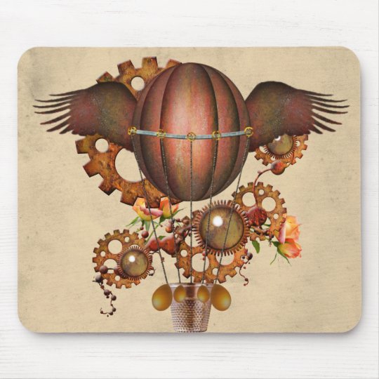 Steampunk Copper Winged Balloon Mouse Pad | Zazzle.com