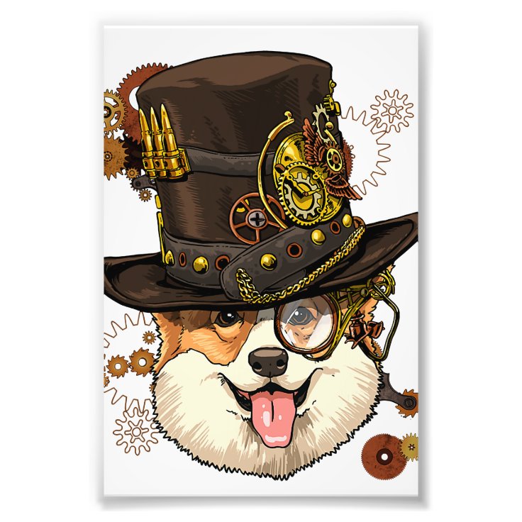 Steampunk Corgi Dog Steampunk Lovers Photo Print | Zazzle