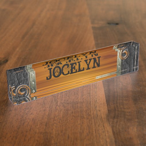 Steampunk Customize Leather Nameplate | Zazzle
