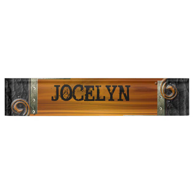 Steampunk Customize Leather Nameplate | Zazzle
