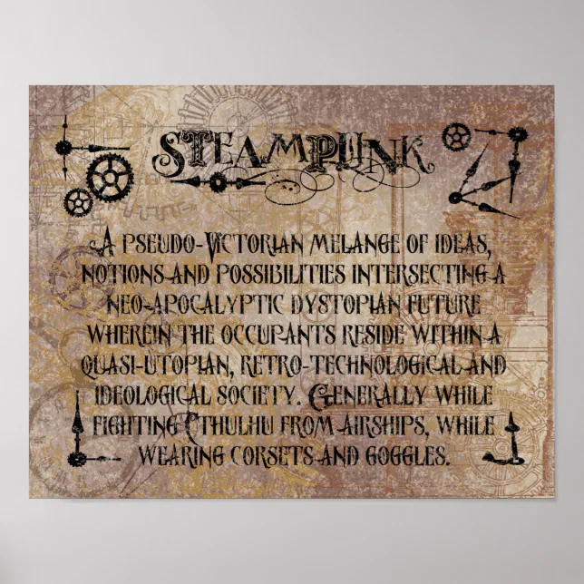 Steampunk Definition Poster | Zazzle