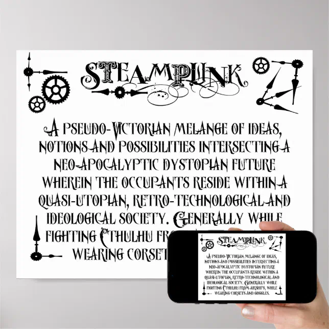 Steampunk Definition Poster | Zazzle
