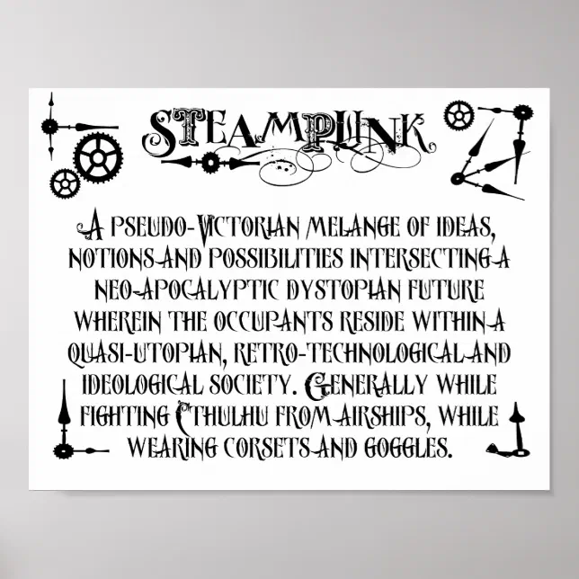 Steampunk Definition Poster | Zazzle