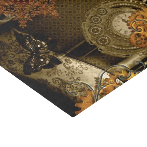 Steampunk design with clocks and gears tissue paper | Zazzle