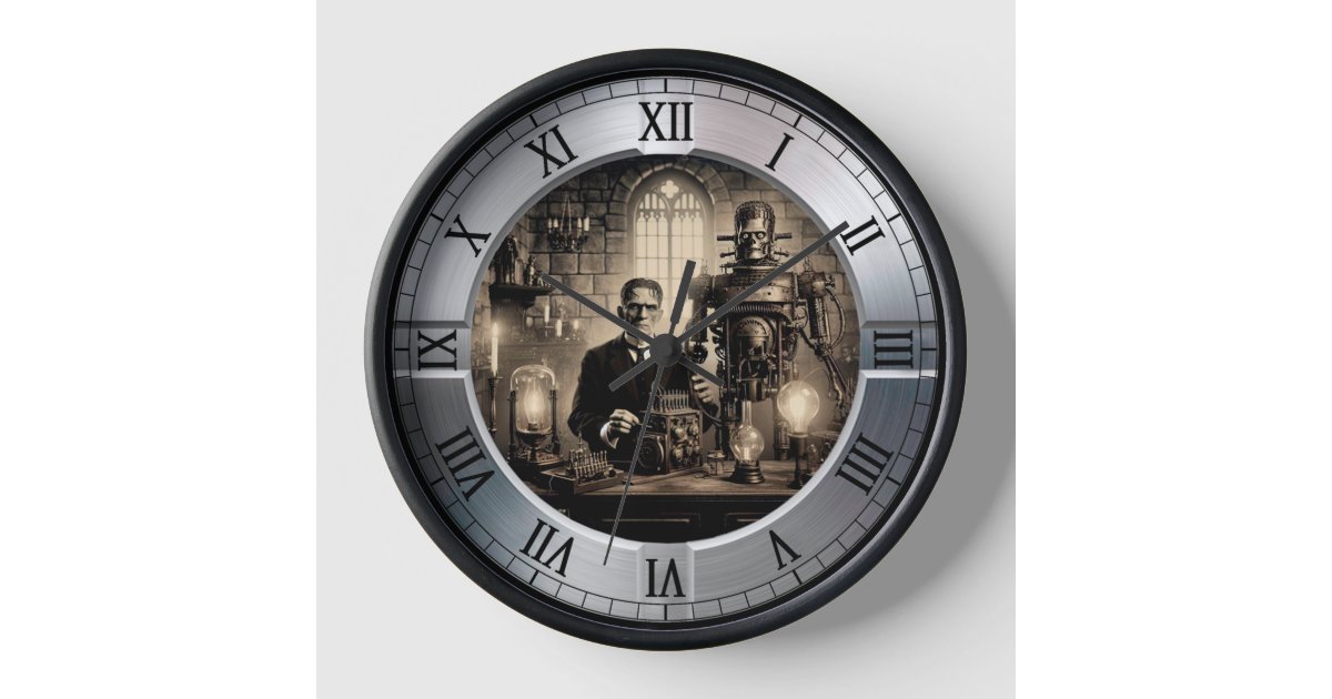 Steampunk Dr Frankenstein Electro-Mechanical Clock | Zazzle