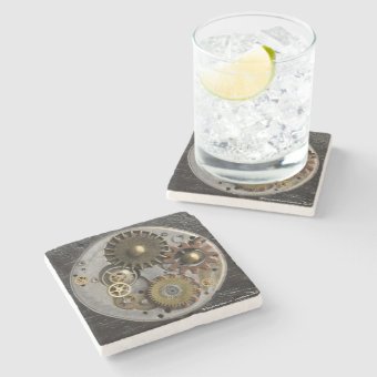 SteamPunk Drink Coaster, Marble Coaster, Steampunk Stone Coaster | Zazzle