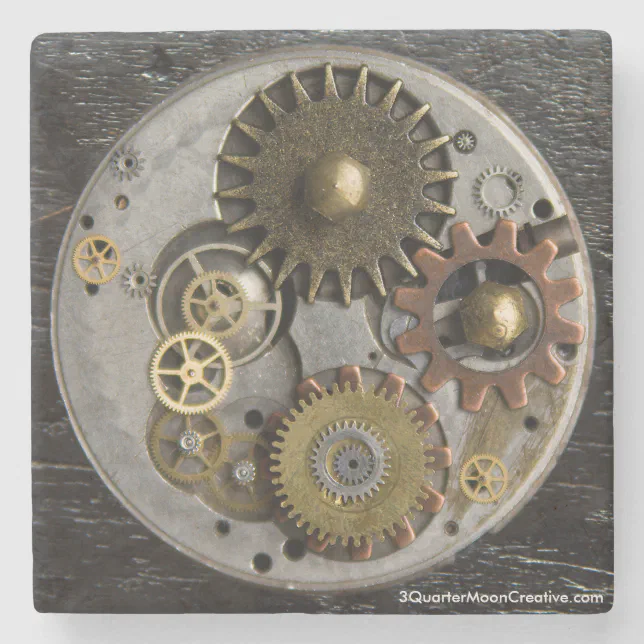 SteamPunk Drink Coaster, Marble Coaster, Steampunk Stone Coaster | Zazzle