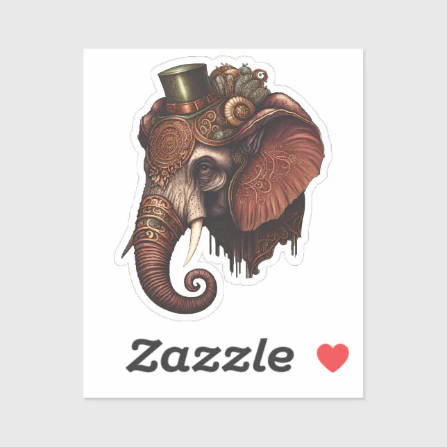 Steampunk Elephant Sticker | Zazzle