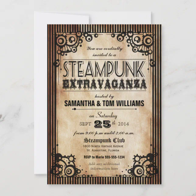 Steampunk Extravaganza Party Invitation | Zazzle