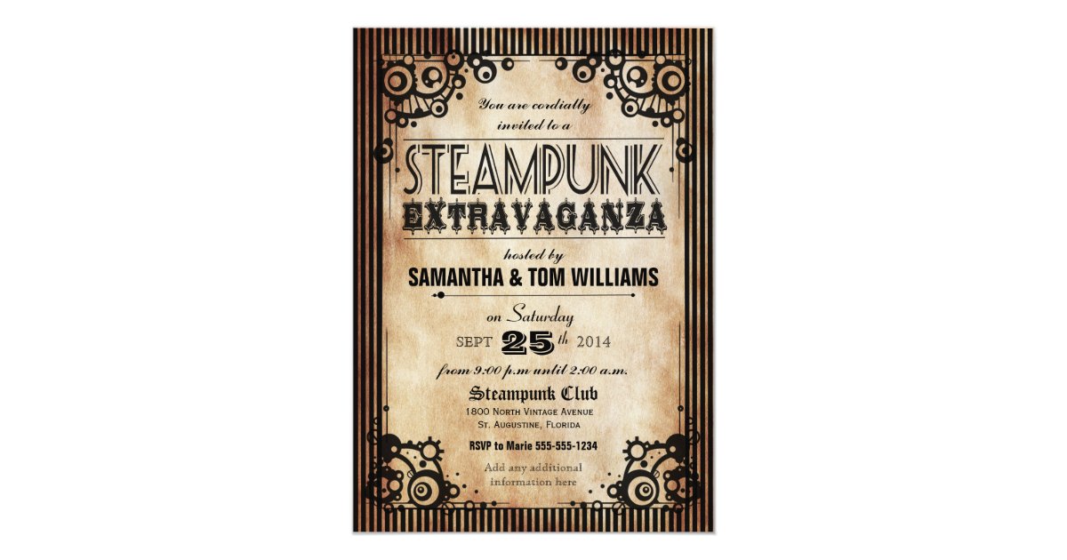Steampunk Extravaganza Party Invitation | Zazzle.com