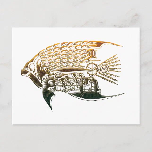 Steampunk fish postcards | Zazzle