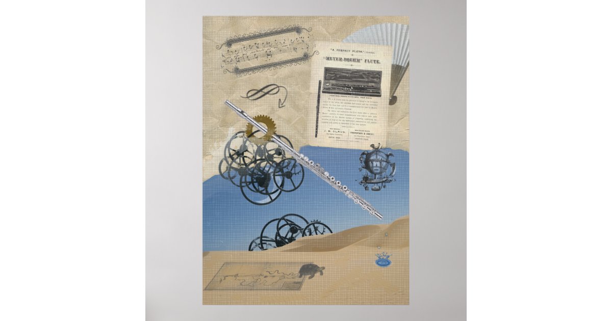 Steampunk Flute Fantasy Poster | Zazzle