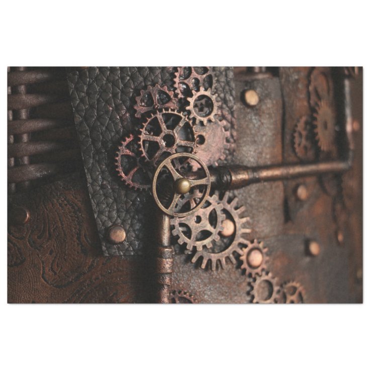 Steampunk Gears 2 Decoupage 20x30 Tissue Paper | Zazzle