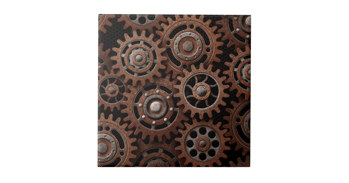 Steampunk Gears Ceramic Tile | Zazzle
