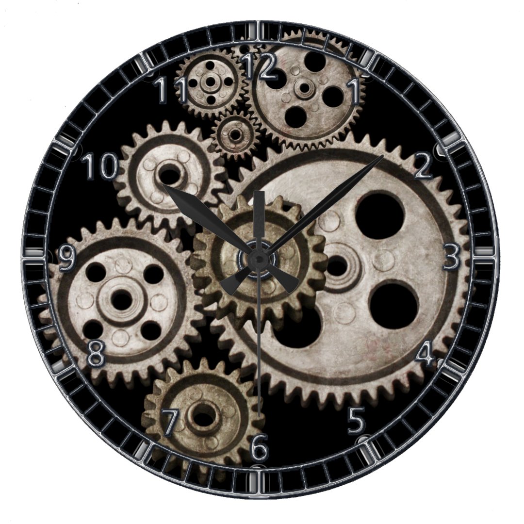 steampunk gears cogs engine metal machine clock | Zazzle