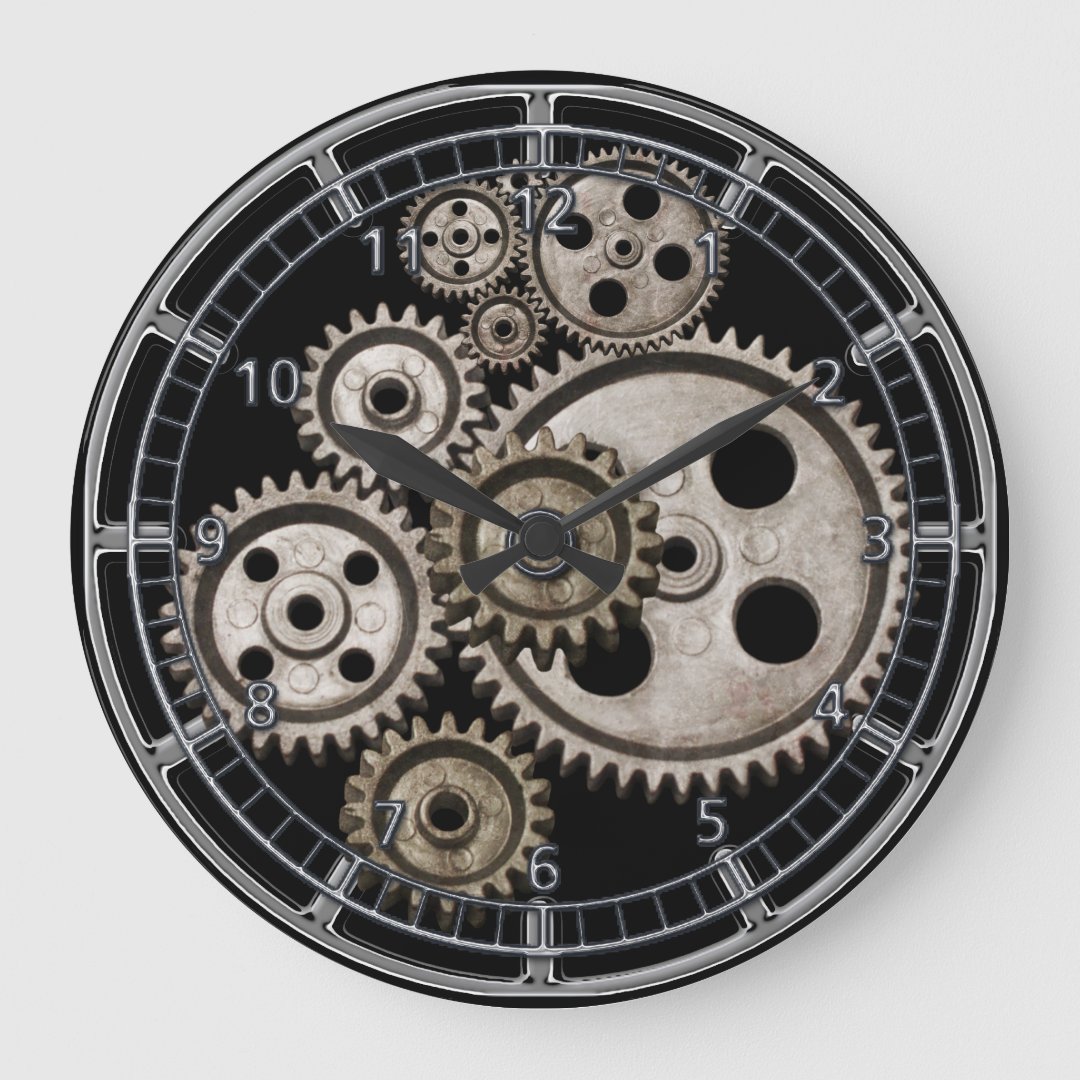 steampunk gears cogs engine vintage machine clock | Zazzle
