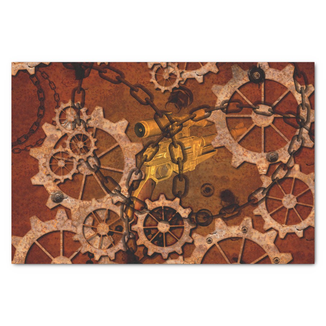 Steampunk, gears in rusty metal tissue paper | Zazzle