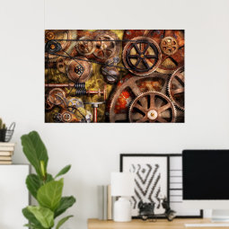Steampunk - Gears - Inner Workings Poster | Zazzle
