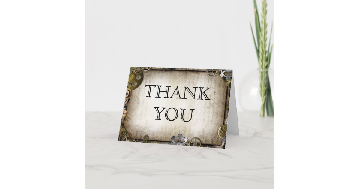 Steampunk Gears Victorian Thank You Cards | Zazzle.com