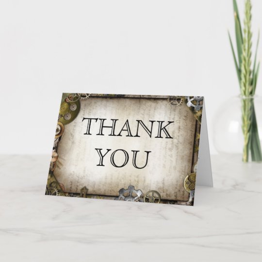 Steampunk Gears Victorian Thank You Cards | Zazzle.com