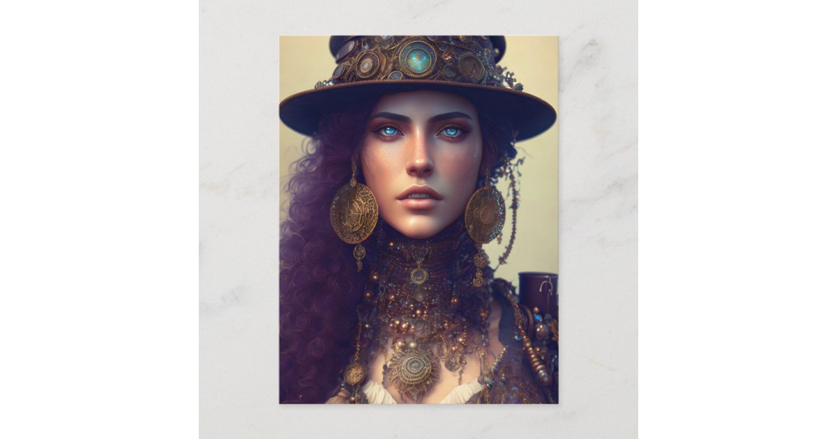 Steampunk Goddess Postcard | Zazzle