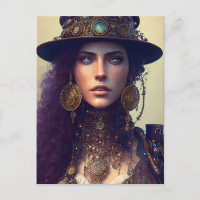 Steampunk Goddess Postcard | Zazzle