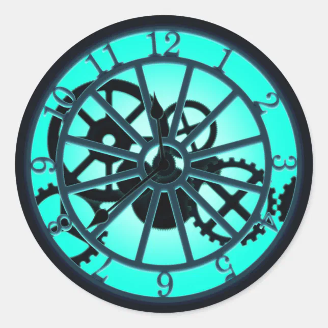 Steampunk Gothic Ironwork Clock With Visible Gears Classic Round ...