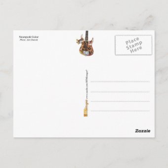 Steampunk Guitar Postcard | Zazzle