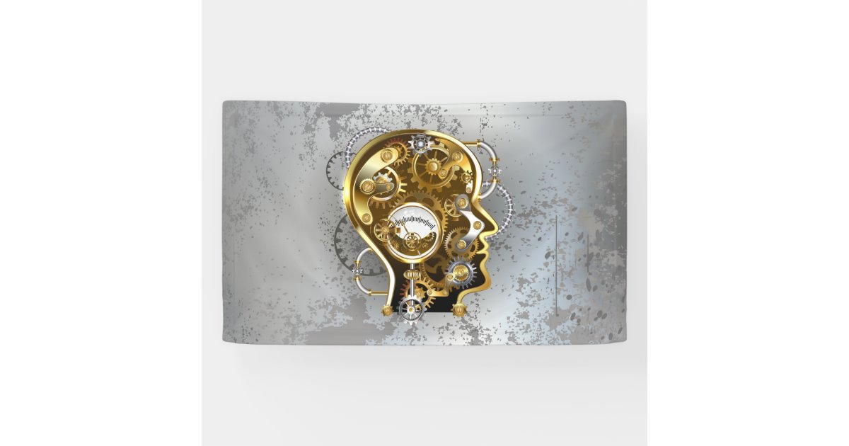 Steampunk Head with Manometer Banner | Zazzle