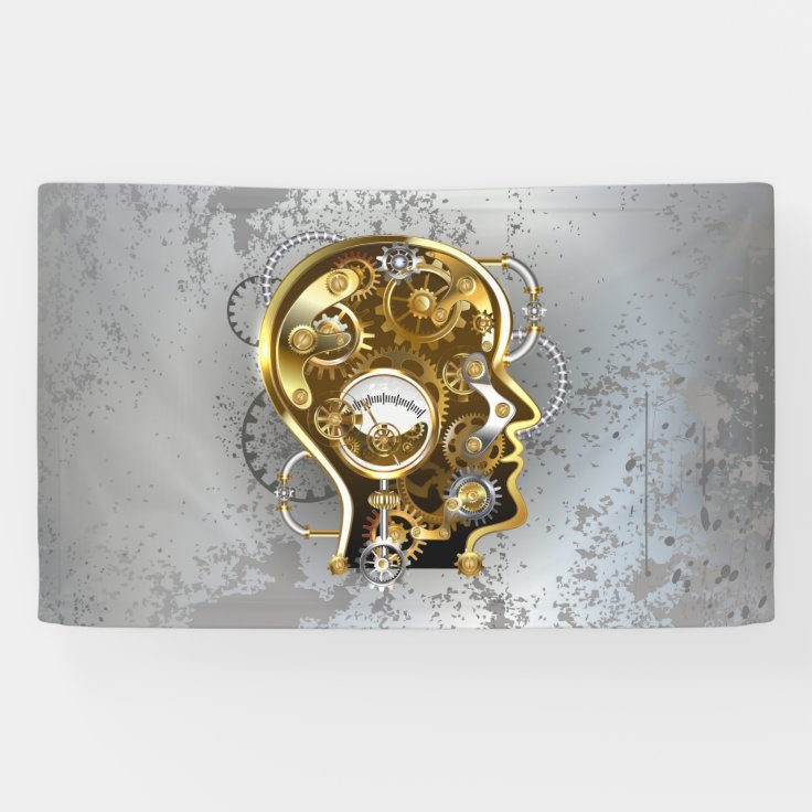 Steampunk Head with Manometer Banner | Zazzle