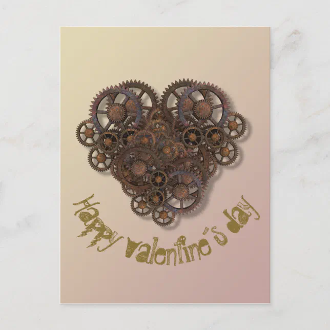 Steampunk heart Valentine´s card | Zazzle