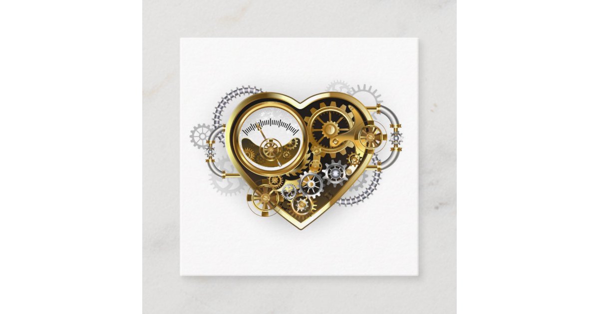 Steampunk Heart with a Manometer Enclosure Card | Zazzle