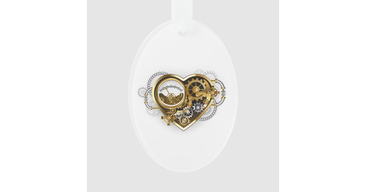 Steampunk Heart with a Manometer Ornament | Zazzle