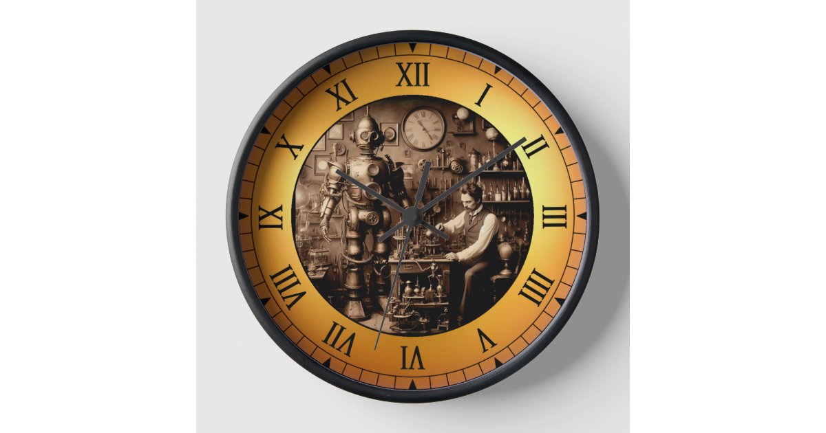 Steampunk Humanoid Mechanical Robot Clock | Zazzle