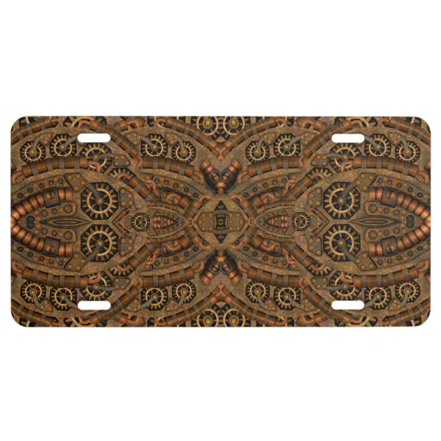 Steampunk Industrial Vintage Clockwork License Plate | Zazzle