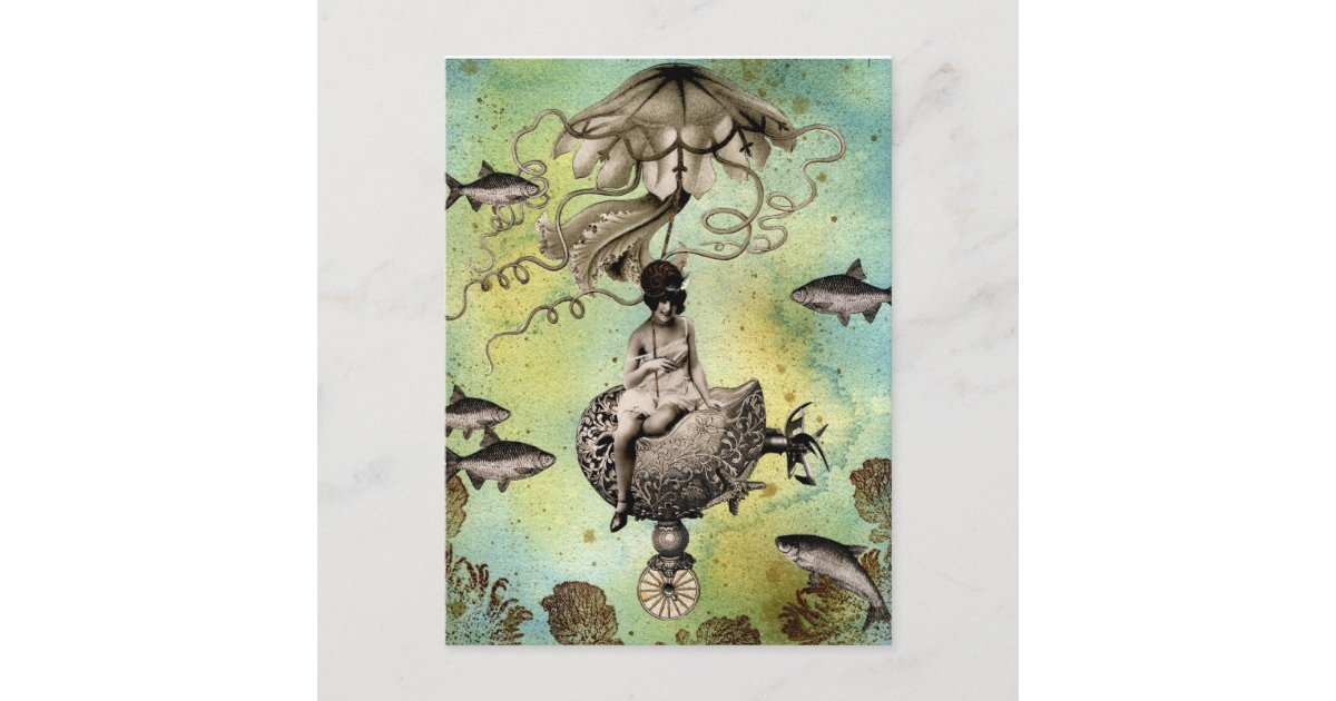 Steampunk Jellyfish Postcard | Zazzle