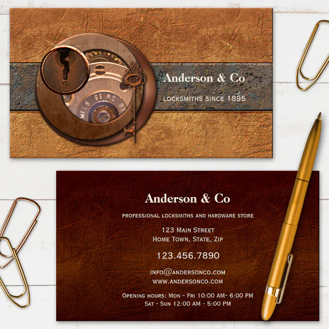 Steampunk Locksmith Hardware Store Business Card | Zazzle
