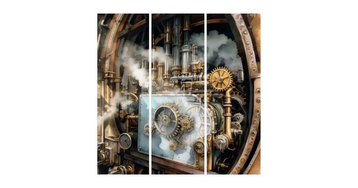Steampunk Machine Triptych | Zazzle