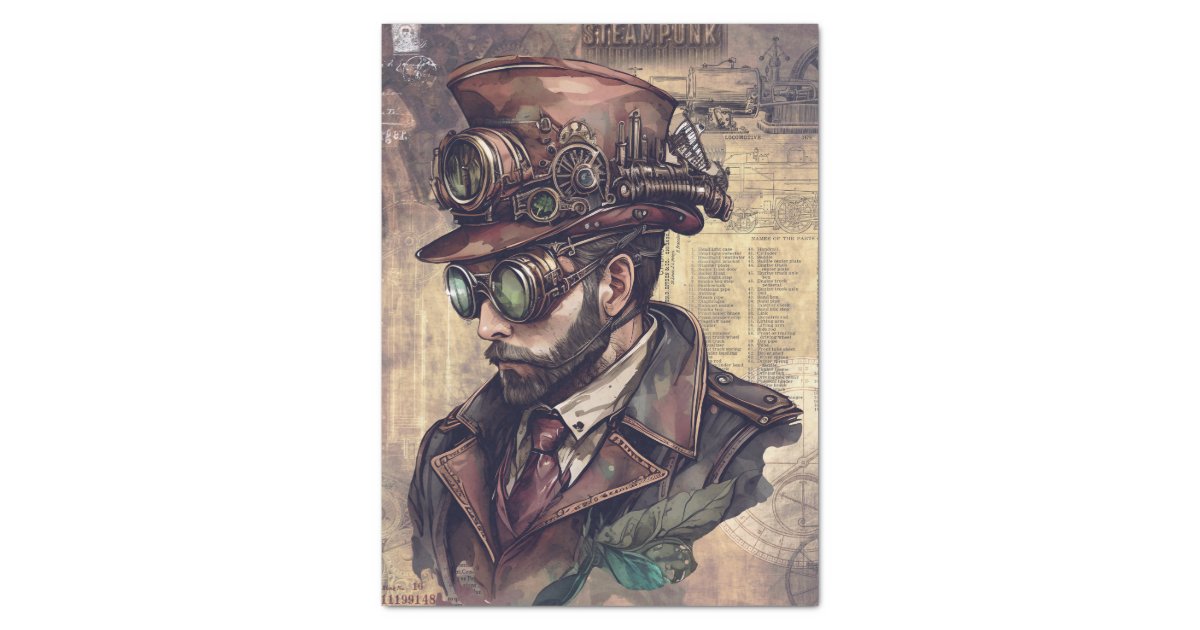 Steampunk Man Tissue Paper | Zazzle