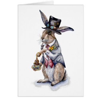 Steampunk March Hare Card | Zazzle