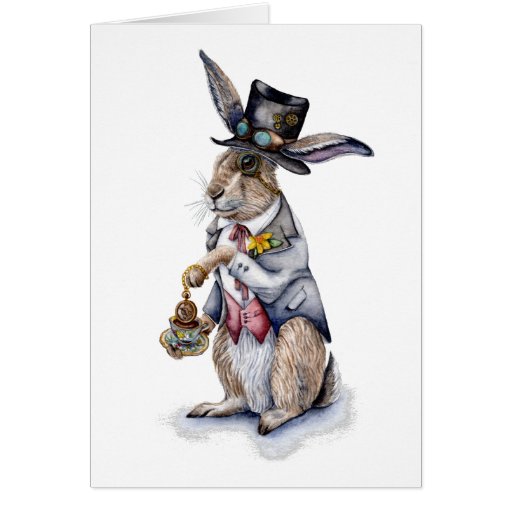 Steampunk March Hare Card | Zazzle