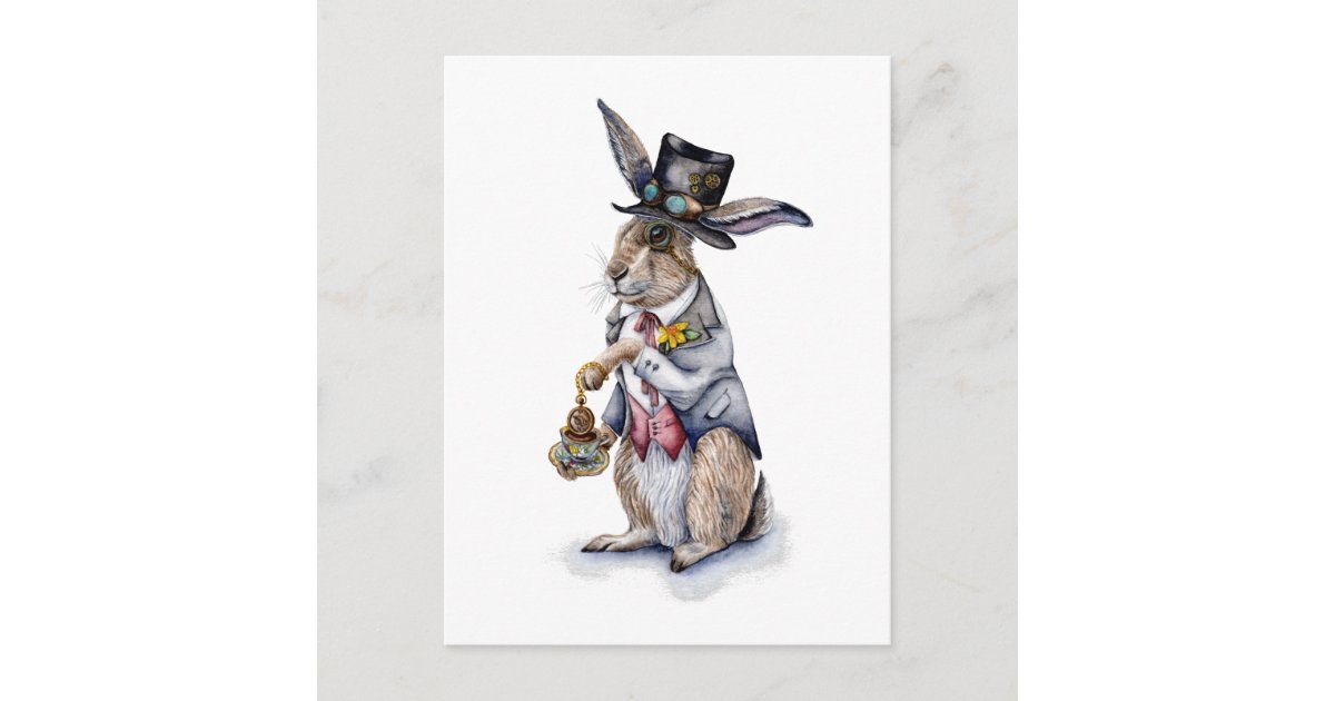 Steampunk March Hare Postcard | Zazzle