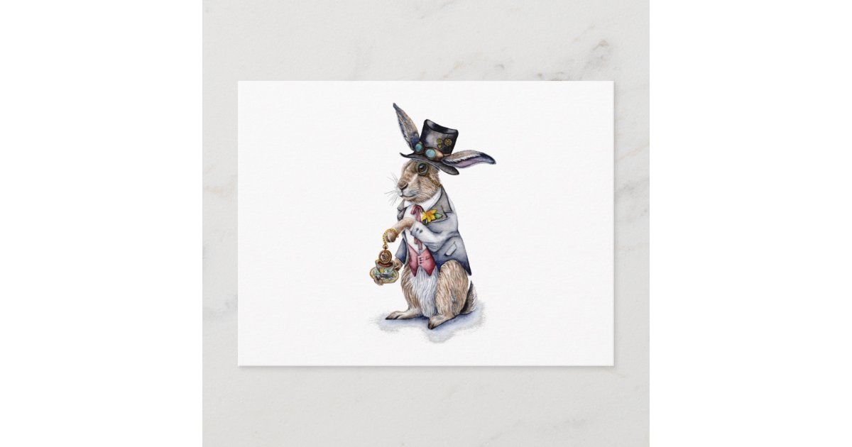 Steampunk March Hare Postcard | Zazzle