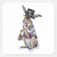 Steampunk March Hare Square Sticker | Zazzle